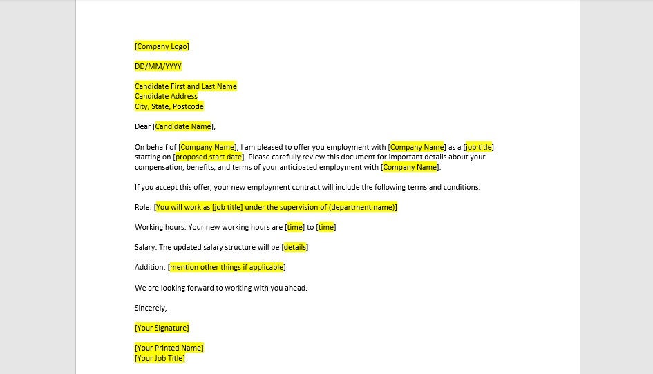 Part-time Job Offer, Part-time Job Offer Letter, Part-time Job Offer ...