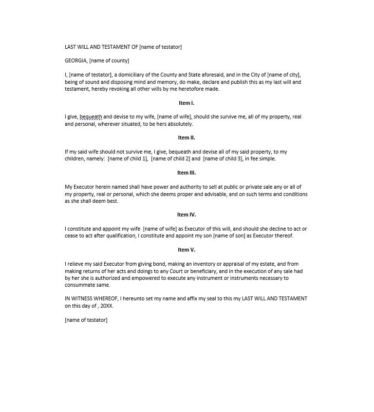 Last Will Template, Last Will Letter, Last Will Letter Template, Final ...