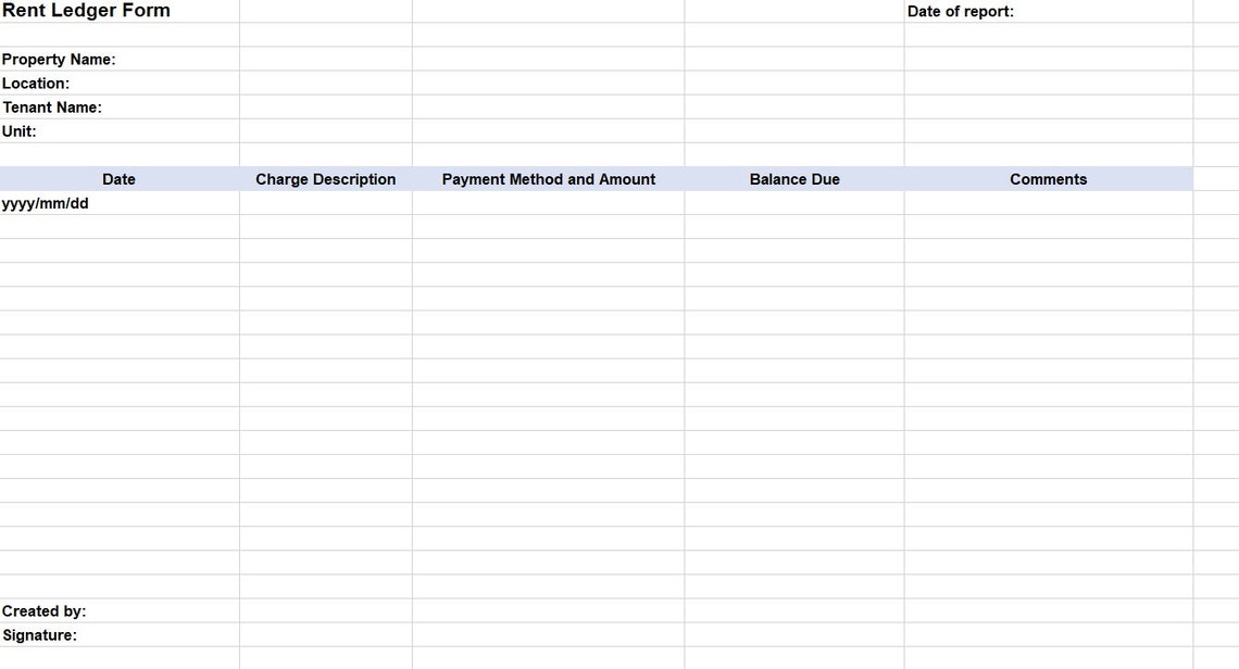 Rental Ledger Template, Rent Ledger, Rent Ledger Template, Rent Payment ...
