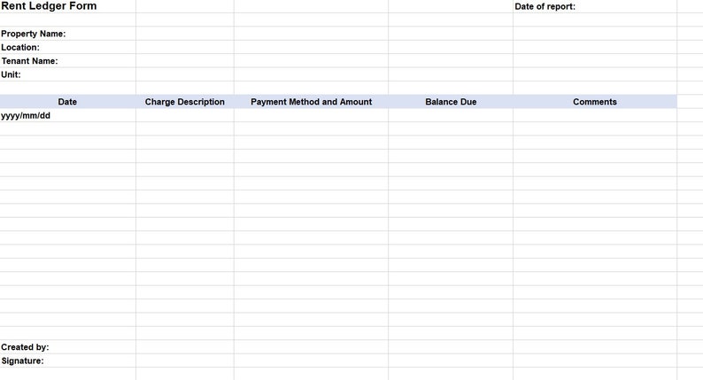 Rental Ledger Template, Rent Ledger, Rent Ledger Template, Rent Payment ...
