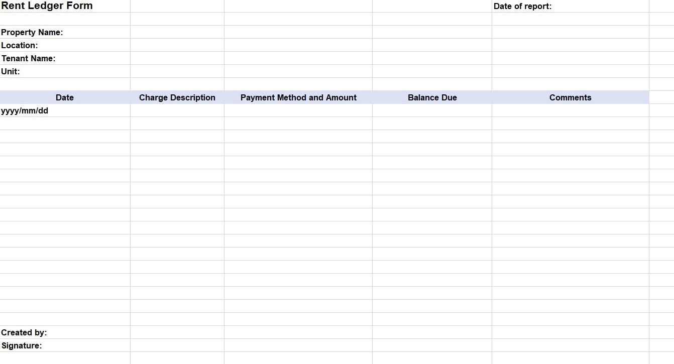 Rental Ledger Template, Rent Ledger, Rent Ledger Template, Rent Payment ...