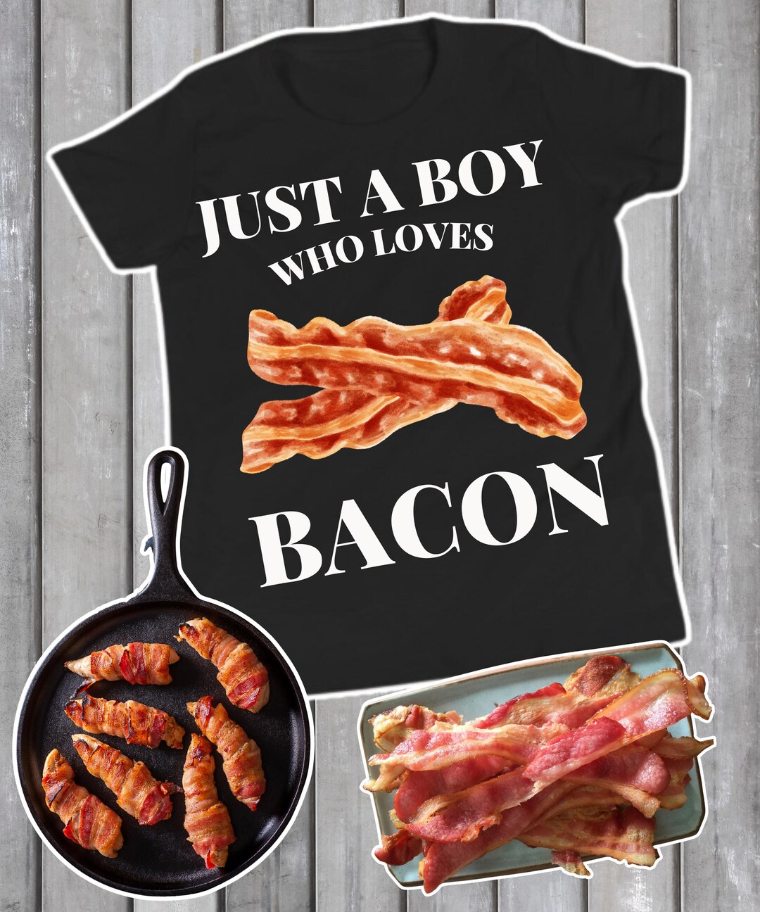 Just a Boy Who Loves Bacon, Bacon Lover Shirt, Bacon Lover Gift, Bacon ...