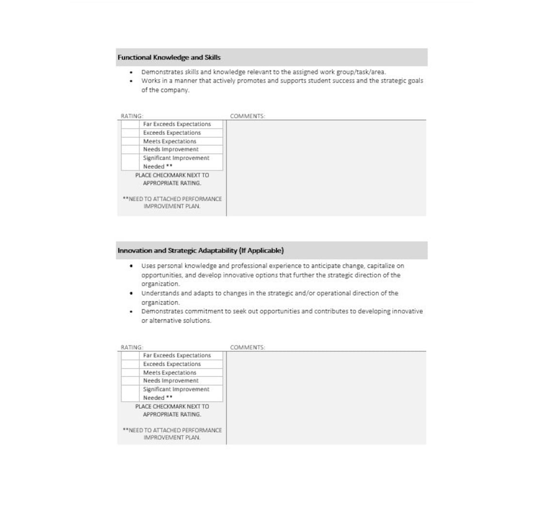Employee Performance Review, Performance Evaluation, Word-employee ...