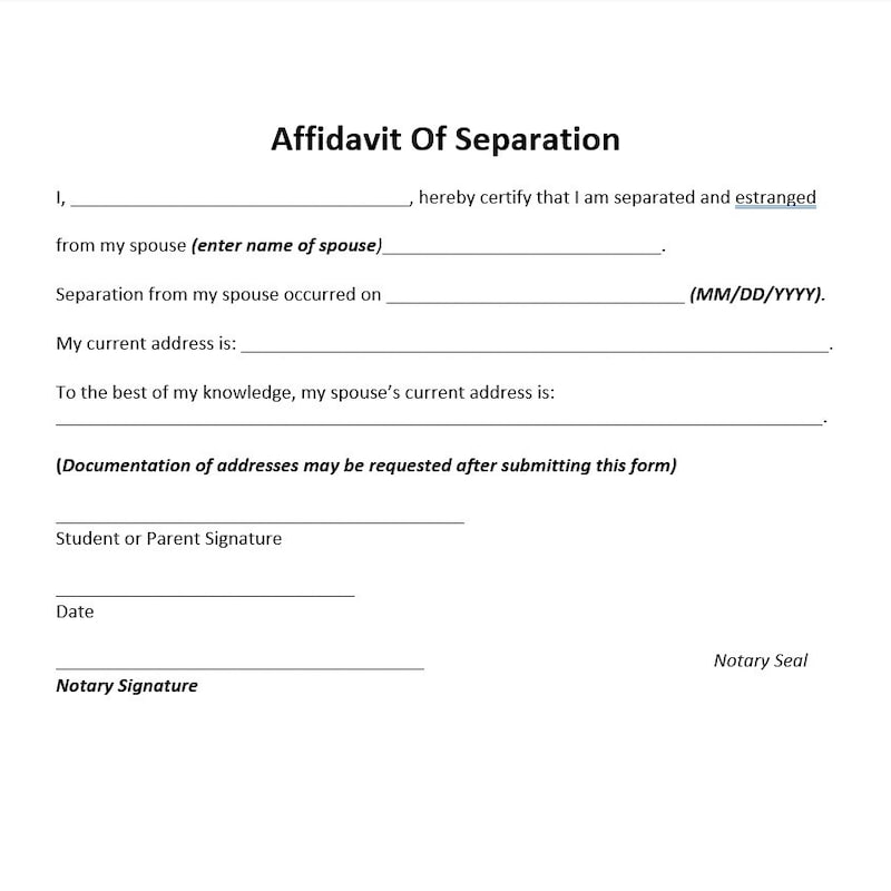 Separation Letter - Etsy