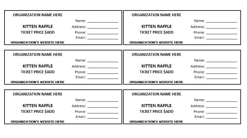 Editable Kitten Raffle Ticket, Kitten Raffle, Enter to Win Printable ...