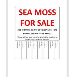 Sea Moss Flyer - Etsy