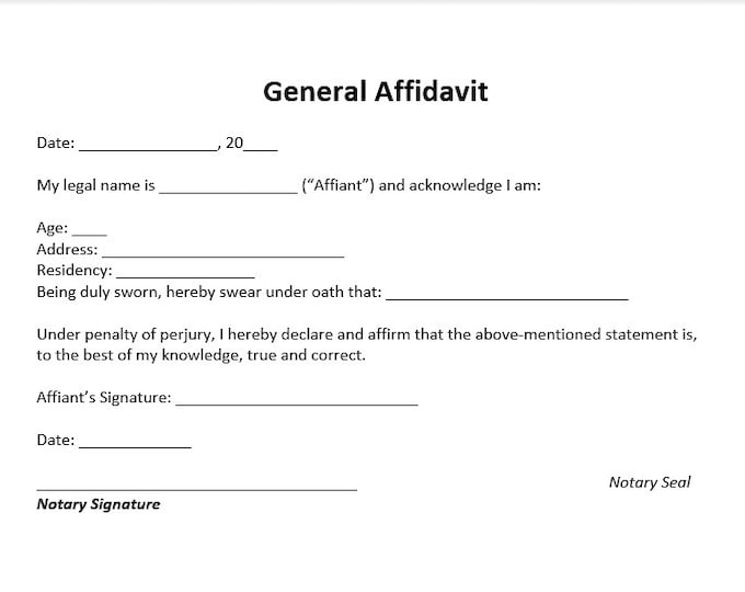 Affidavit Template - Etsy