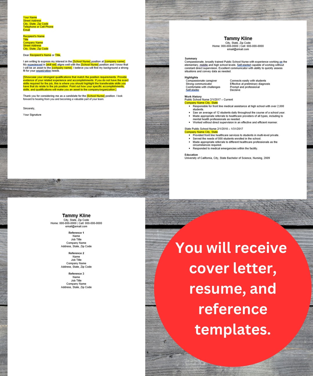 School Nurse Cover Letter, Nurse Resume, Resume Template, Editable ...