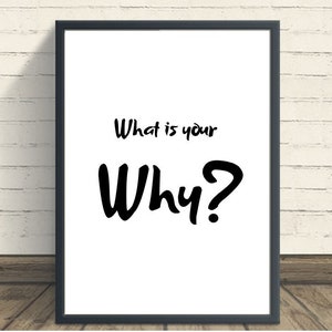 What is Your Why Quote, Daily Reminder, Motivational Wall Art, Life ...