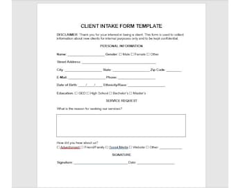 Energy Healing Client Intake Form - Etsy
