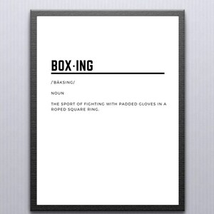 Boxing Definition, Boxing Print, Boxing Decor, Definition Print, Sports ...