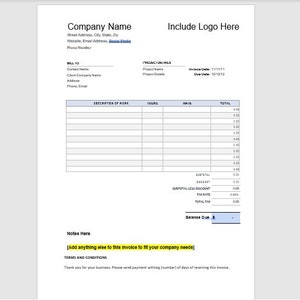 Hvac Carbon Invoice - Etsy