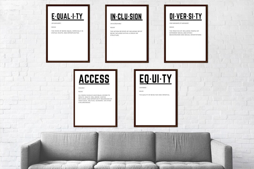 Set of 5 Social Justice Prints, Equality Print, Inclusion Print ...