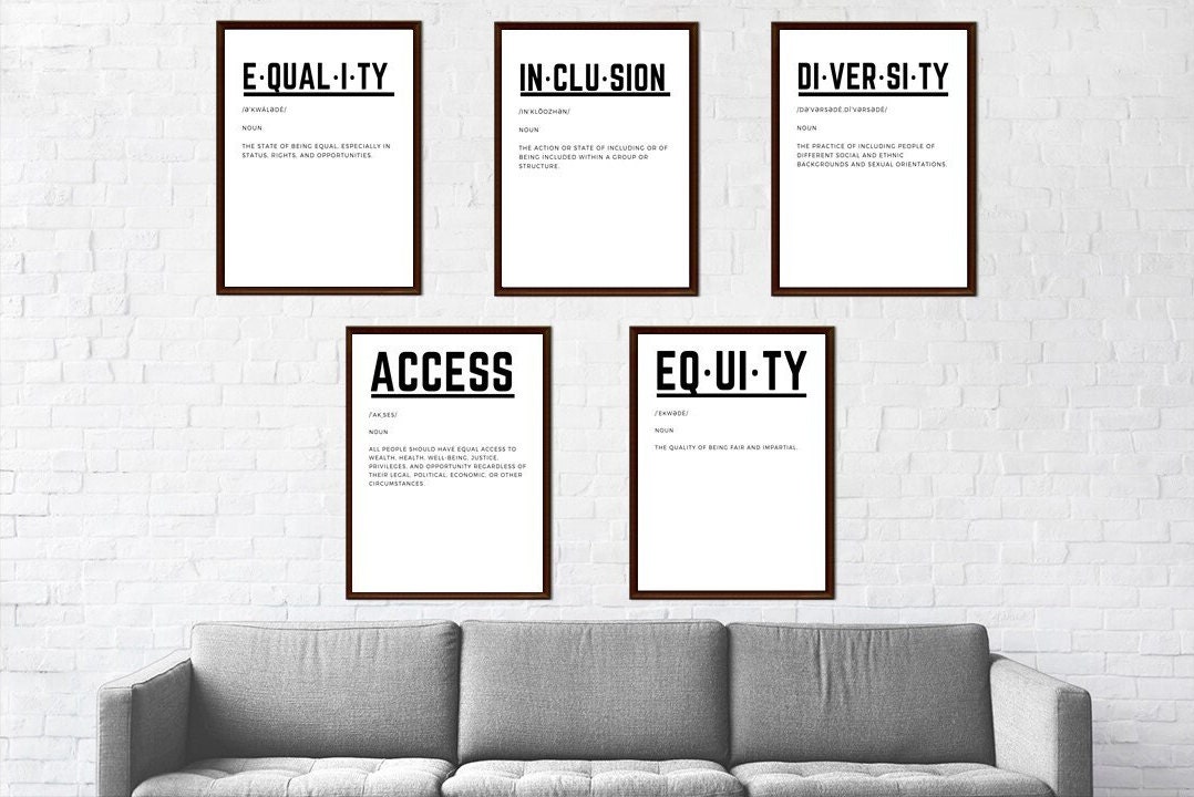 Set of 5 Social Justice Prints, Equality Print, Inclusion Print ...