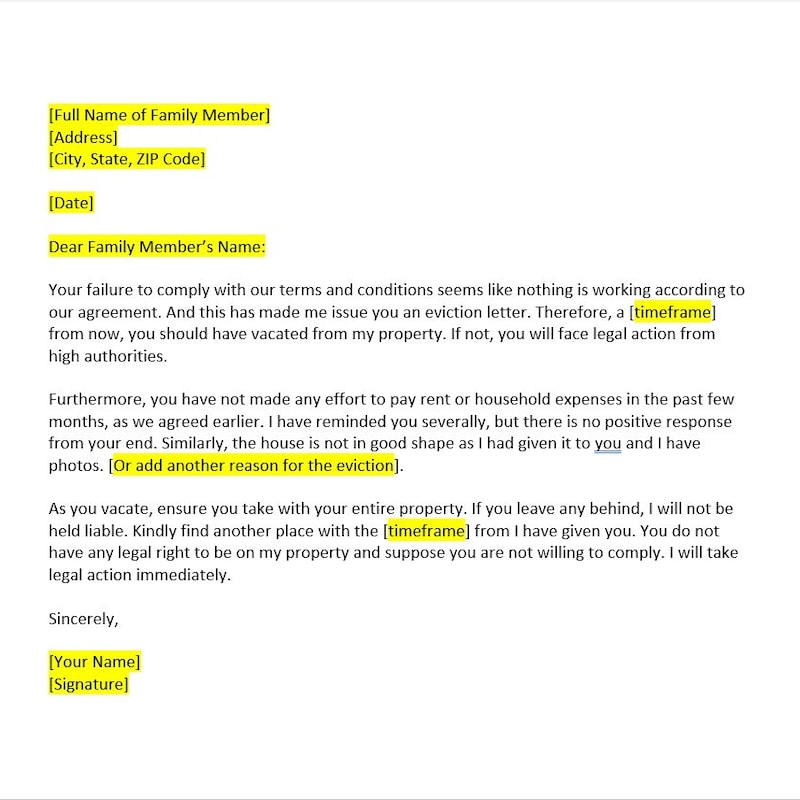 Family Member Eviction Notice - Etsy