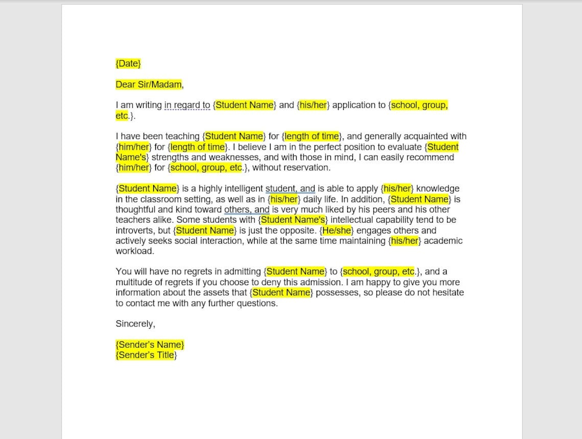 Student Character Reference Letter Template, Character Reference Letter ...