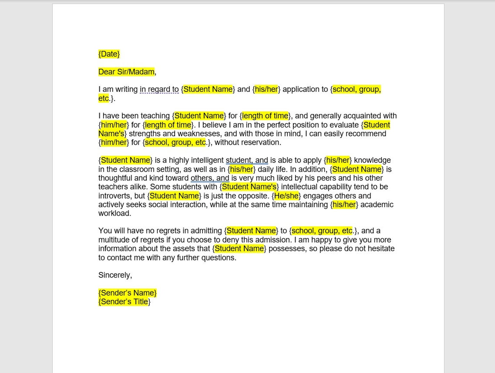 Student Character Reference Letter Template, Character Reference Letter ...