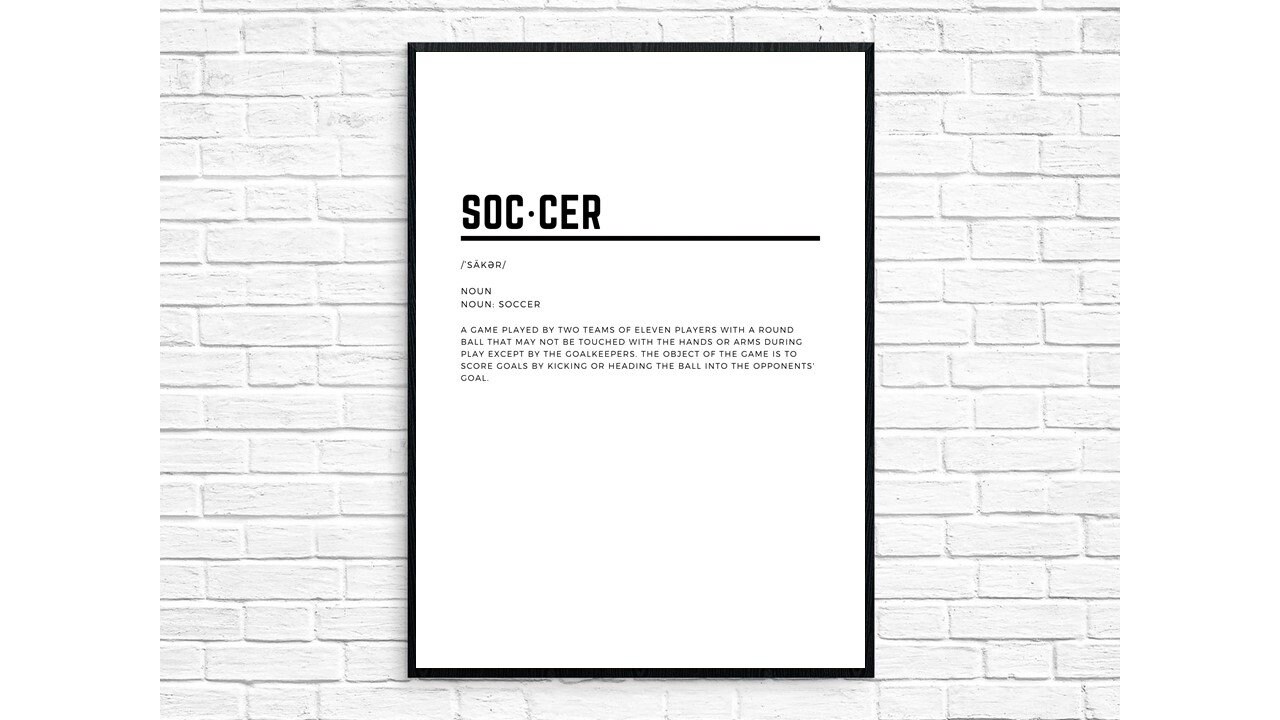 Soccer Definition Soccer Print Soccer Decor Definition - Etsy