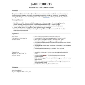 Train Driver, Train Driver Basic Resume Template Word, Basic Resume and ...