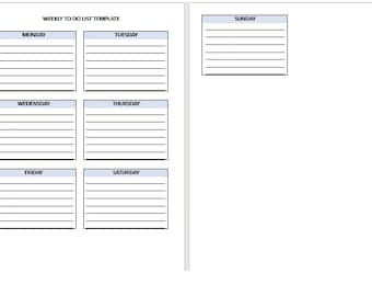 Blank Checklist Planner Printable, Weekly Planner Printable Editable to ...