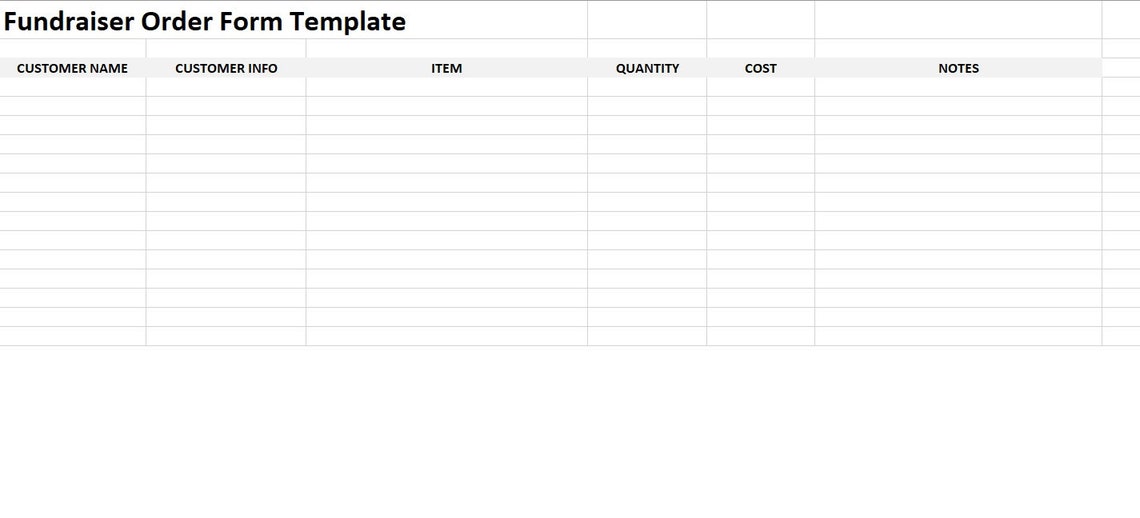 Editable Fundraiser Order Form, Editable Fundraiser Order Form Template ...