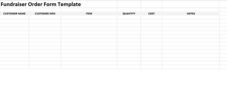 Editable Fundraiser Order Form, Editable Fundraiser Order Form Template ...
