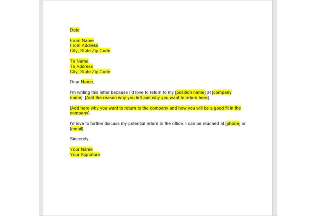 Editable Reinstatement Letter Template, Reinstatement Letter, Letter ...