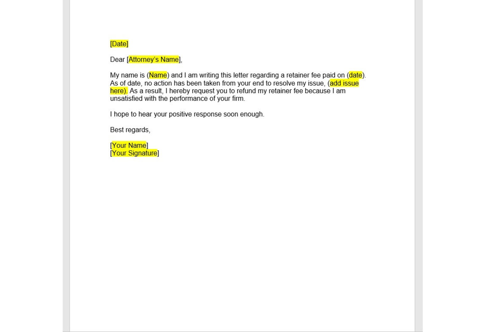 Letter to Attorney Requesting Help, Letter to Attorney Requesting Help ...