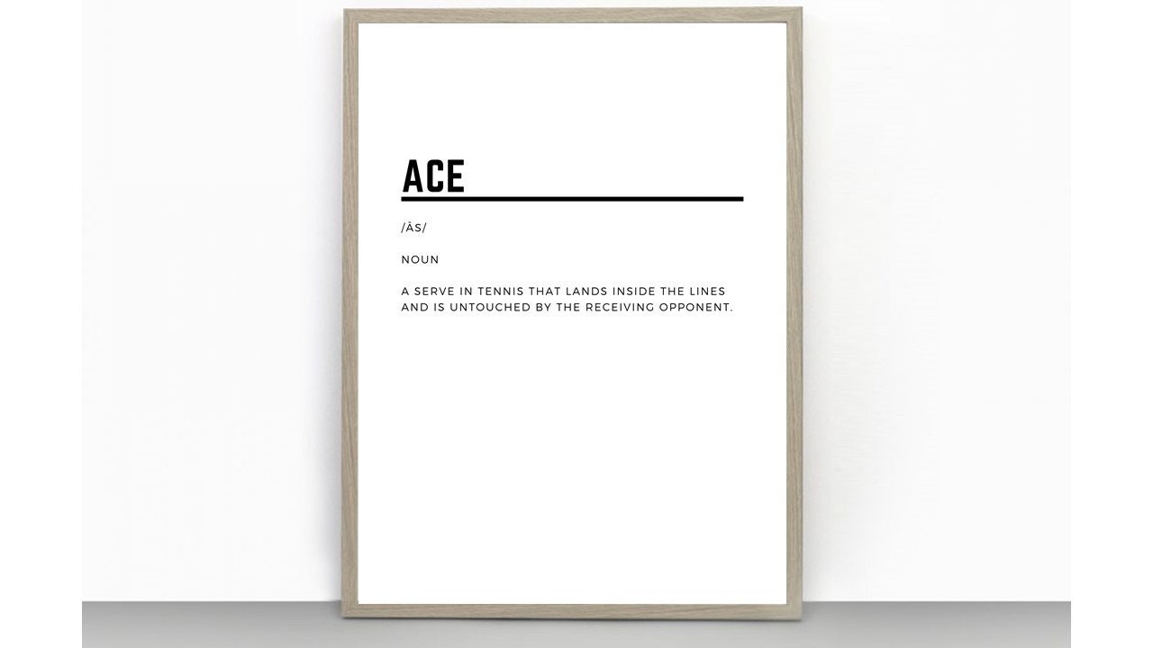 Tennis Ace Definition Tennis Print Tennis Decor Definition - Etsy