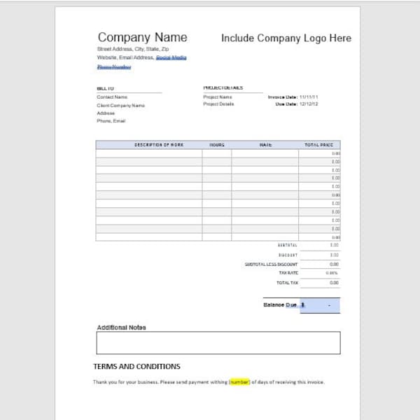 Moving Invoice - Etsy