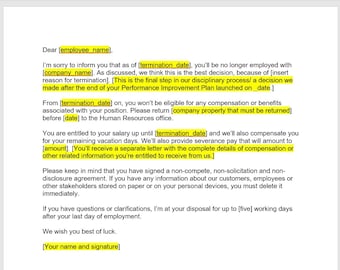 Termination Letter, Termination Letter Template, Employee Termination ...