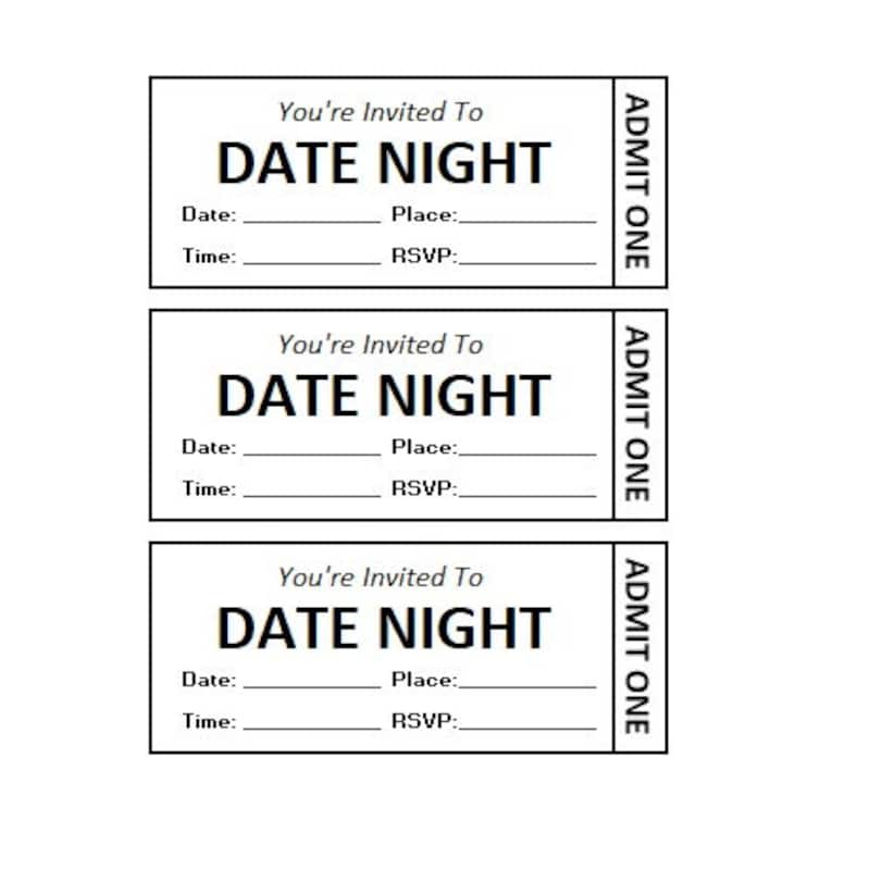 Date Night Ticket Printable - Etsy