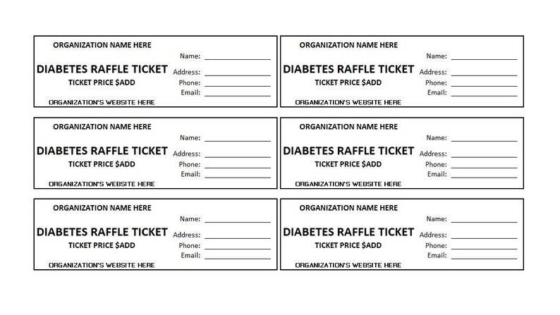 Editable Diabetes Raffle Ticket, Diabetes Raffle, Enter to Win ...