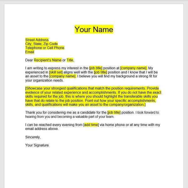 Resume and Cover Letter - Etsy