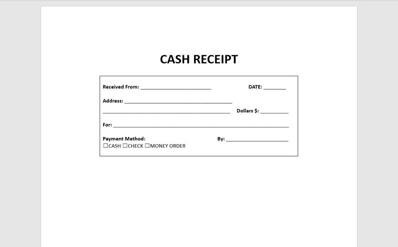 Cash Receipt Template, Receipt, Receipt Template, Word Template, Simple ...