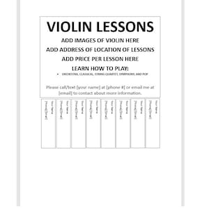 Violin Lesson Flyer - Etsy