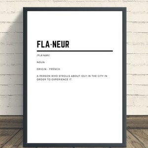 Flaneur Definition, French Quote Print, Motivation Print, Inspiration ...