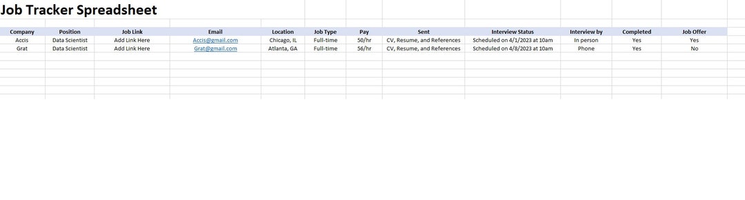 Editable Interview Planner, Job Tracker, Job Application Tracker, Job ...