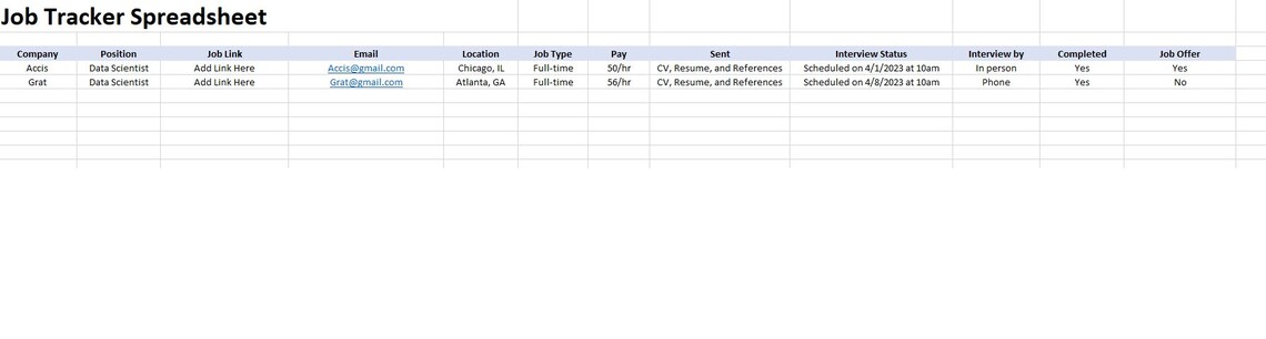 Editable Interview Planner, Job Tracker, Job Application Tracker, Job ...