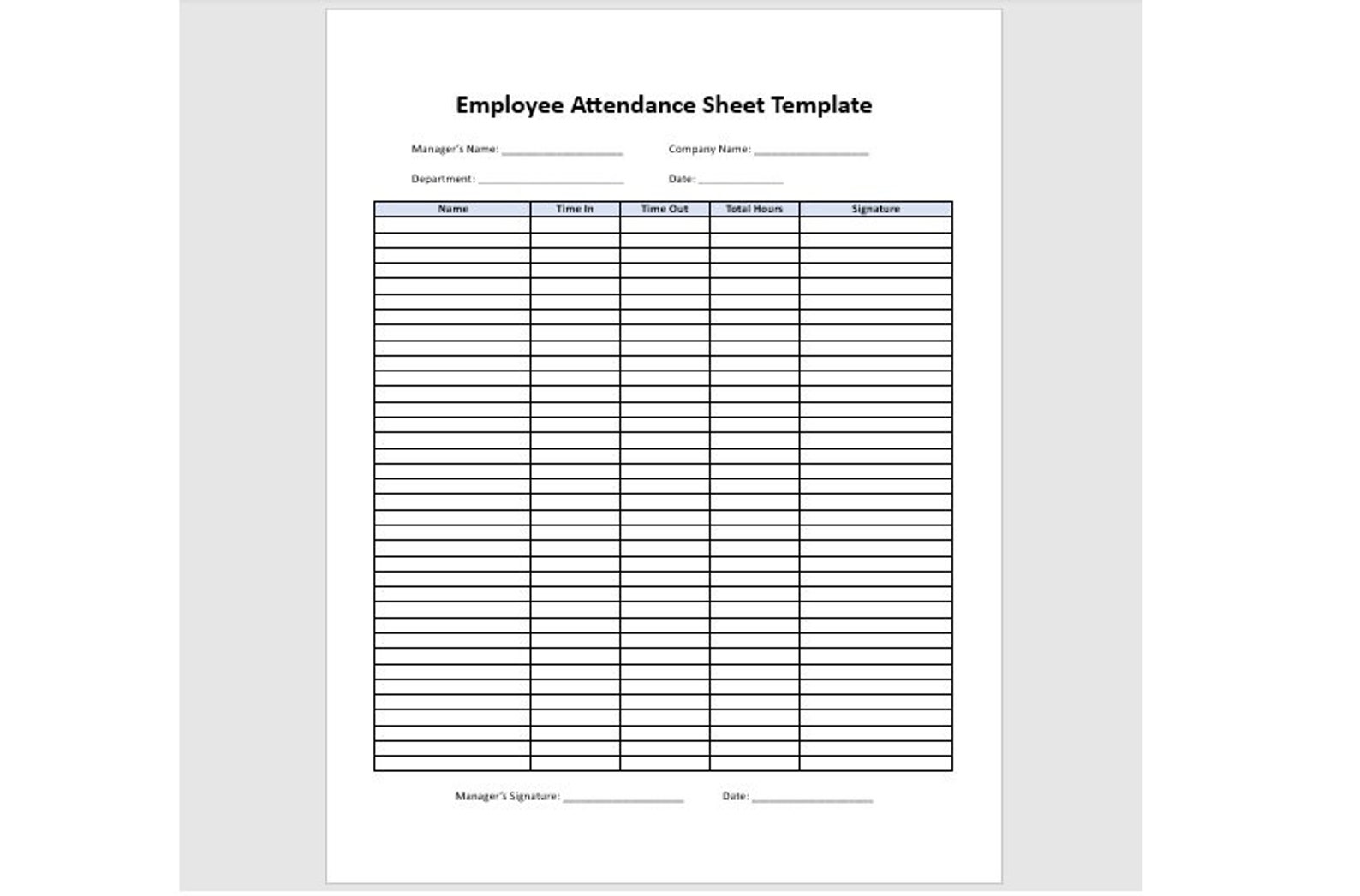 Editable Employee Attendance Sheet Template, Attendance Sheet Template ...