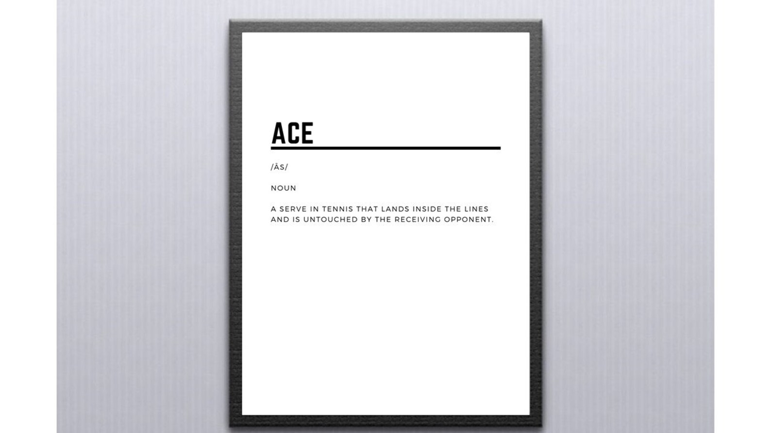 Tennis Ace Definition Tennis Print Tennis Decor Definition - Etsy