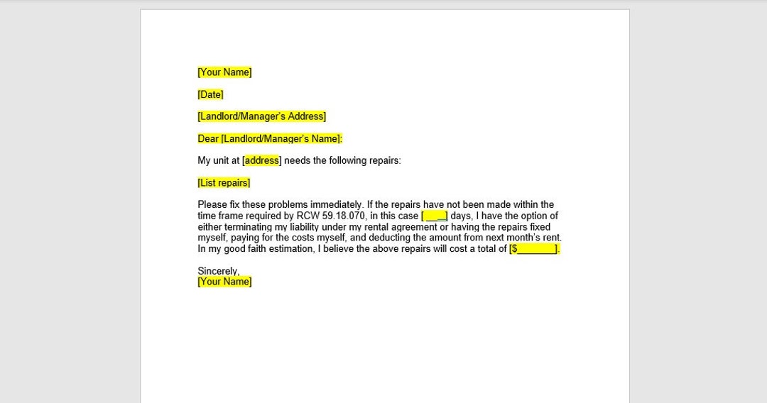 Tenant Maintenance Request Letter Template Maintenance Request Letter Maintenance Request