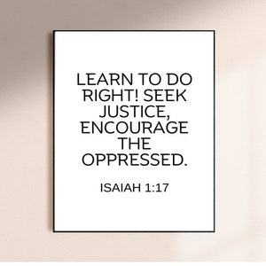 Learn to Do Right.., Isaiah 1:17, Religion Print, Spiritual Print ...