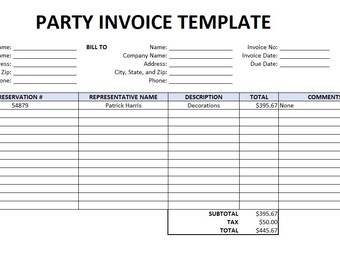 Professional Editable Invoice Template Excel & Google Sheets - Etsy