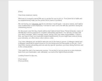 New Employee Welcome Letter, New Employee Welcome Letter Template, New ...