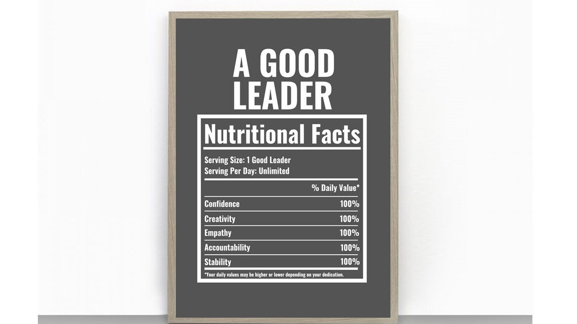 Leadership Nutritional Facts Office Decor Retirement Gift - Etsy