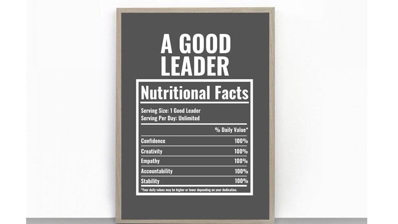Leadership Nutritional Facts Office Decor Retirement Gift - Etsy