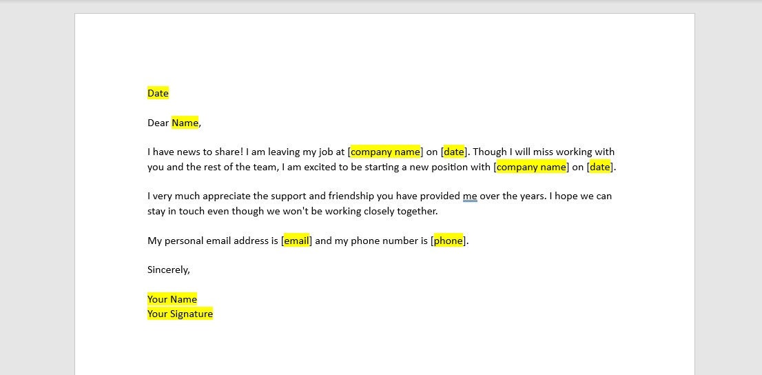 Editable Farewell Email, Employee Farewell Email Template, Farewell ...