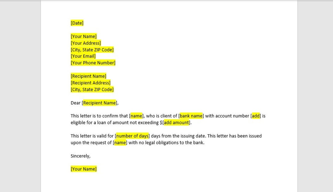 Loan Confirmation Letter, Loan Confirmation Letter Template ...