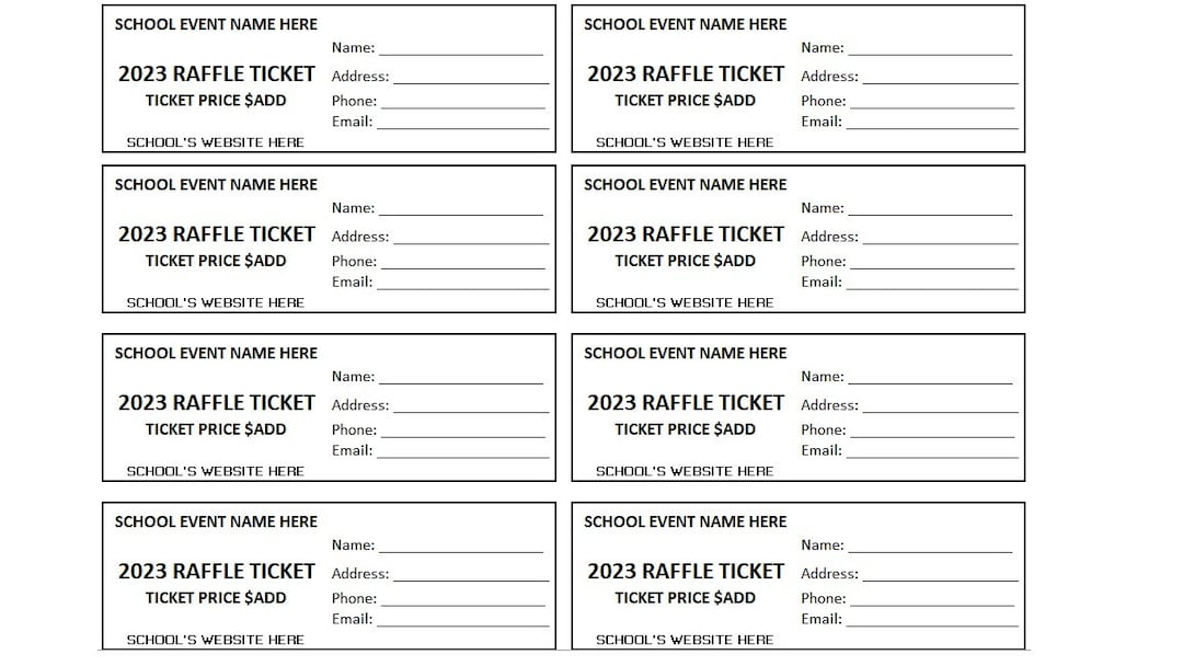 Plantilla De Rifas Rifa Rifas Boletos Bilhete Sorteio Cupom Raffle/ejemplo De Boletos De Rifa